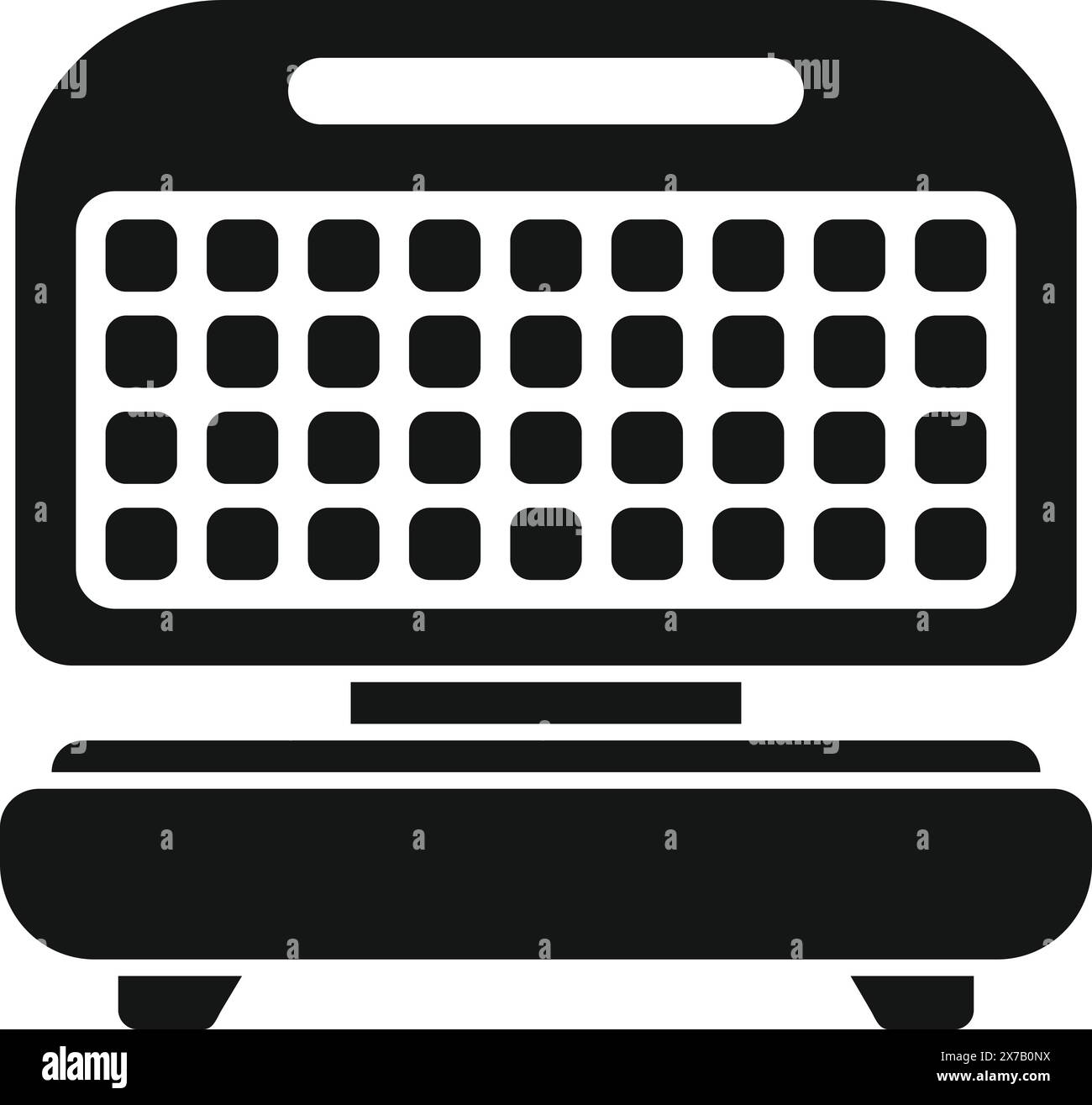 Simplified vector graphic of a desktop monitor with a keyboard ...