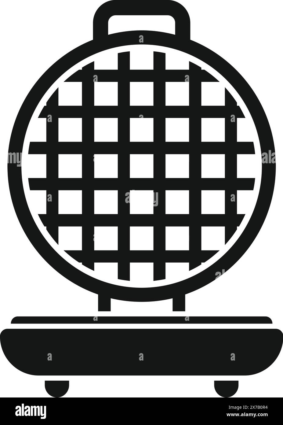 Vector illustration of a waffle maker icon, in a simple black ...