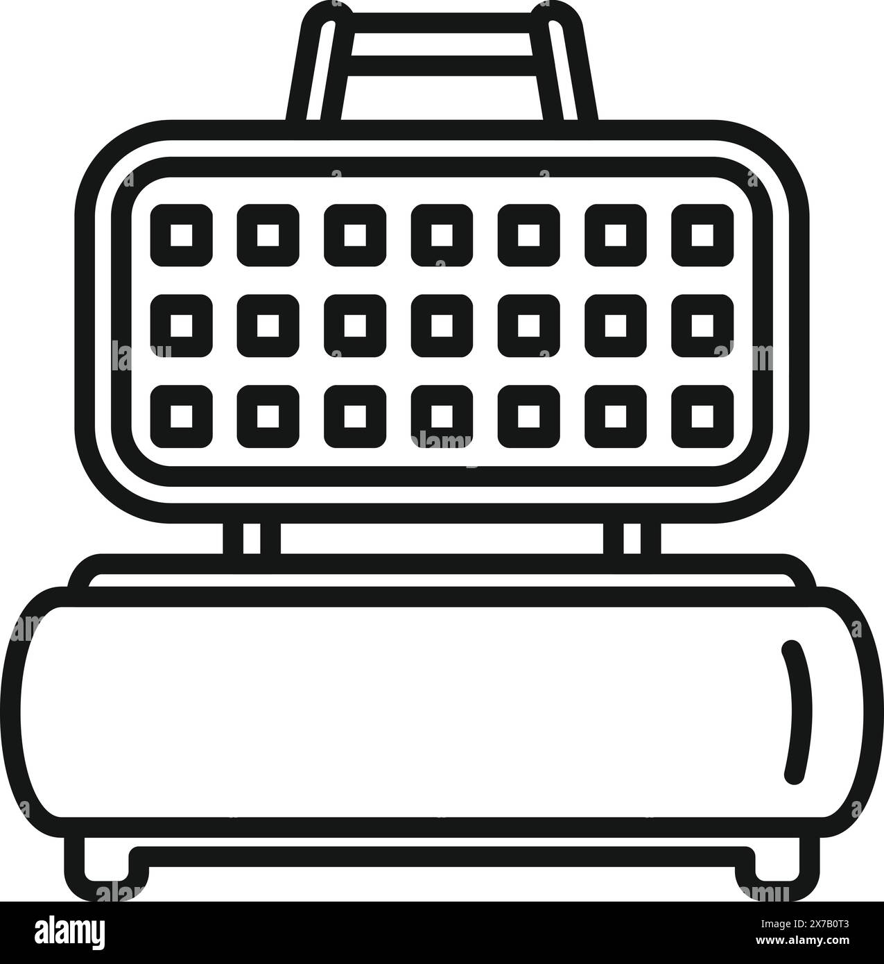 Simplistic line drawing of a waffle maker, perfect for kitchenthemed ...