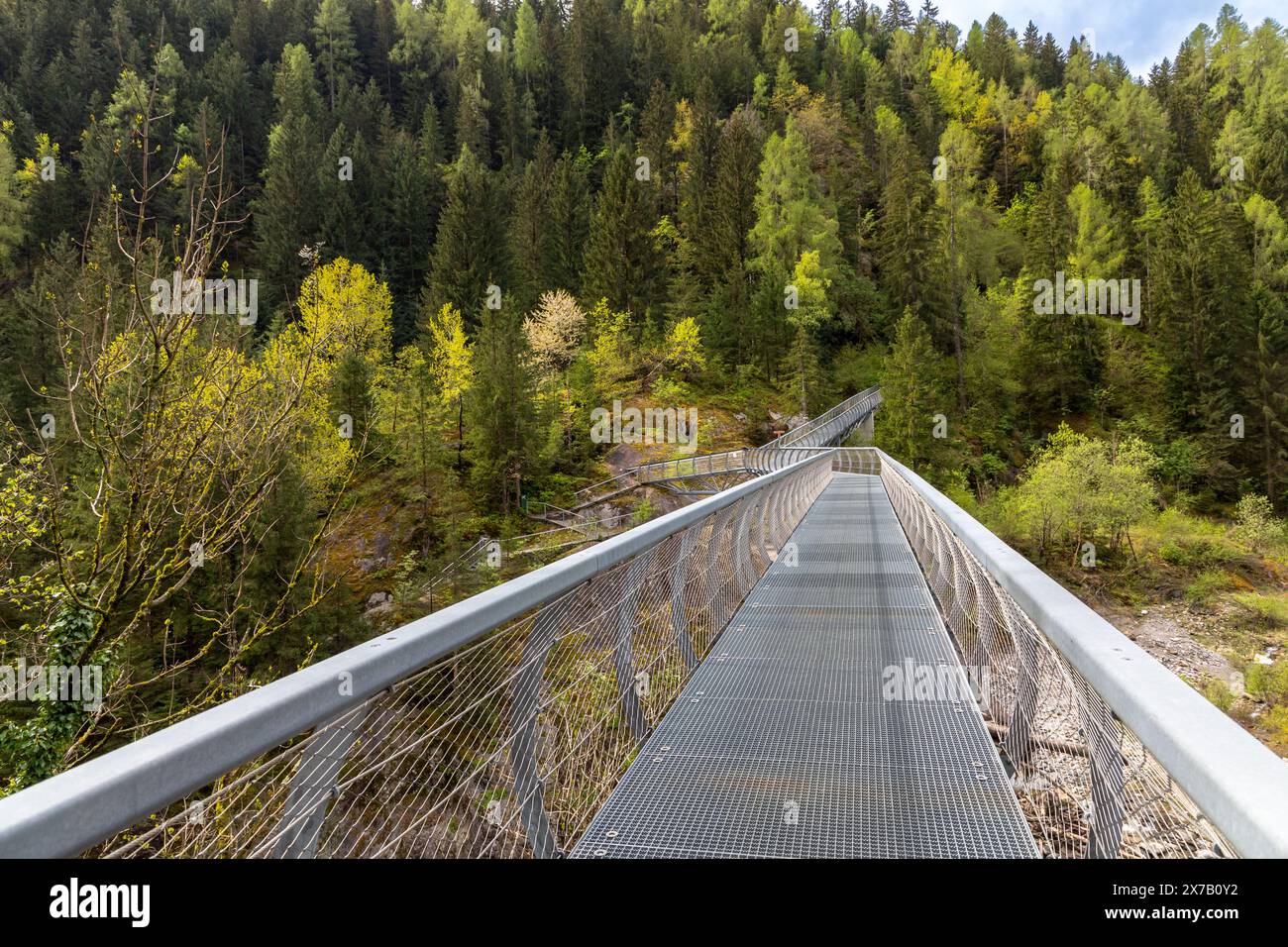 Passer gorge path in Passeiertal valley near Moos, South Tyrol, Italy ...