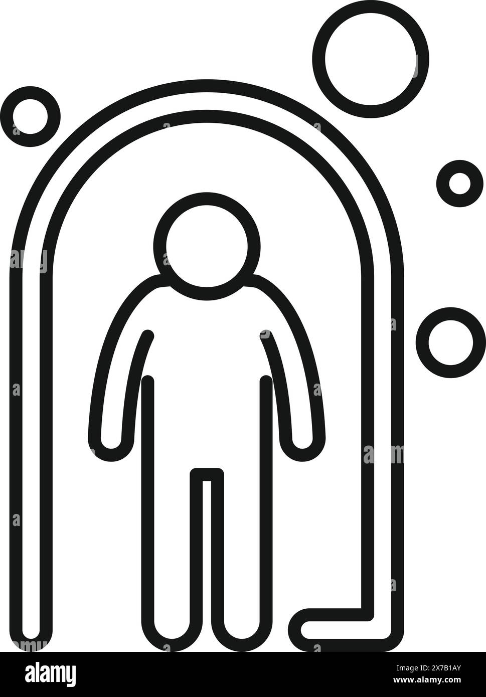Line art icon illustrating the concept of personal space and protection ...