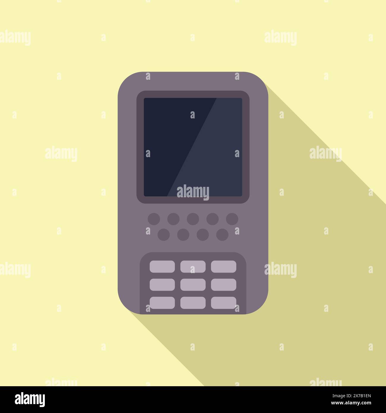 Vector illustration of a retrostyle electronic handheld device with a ...