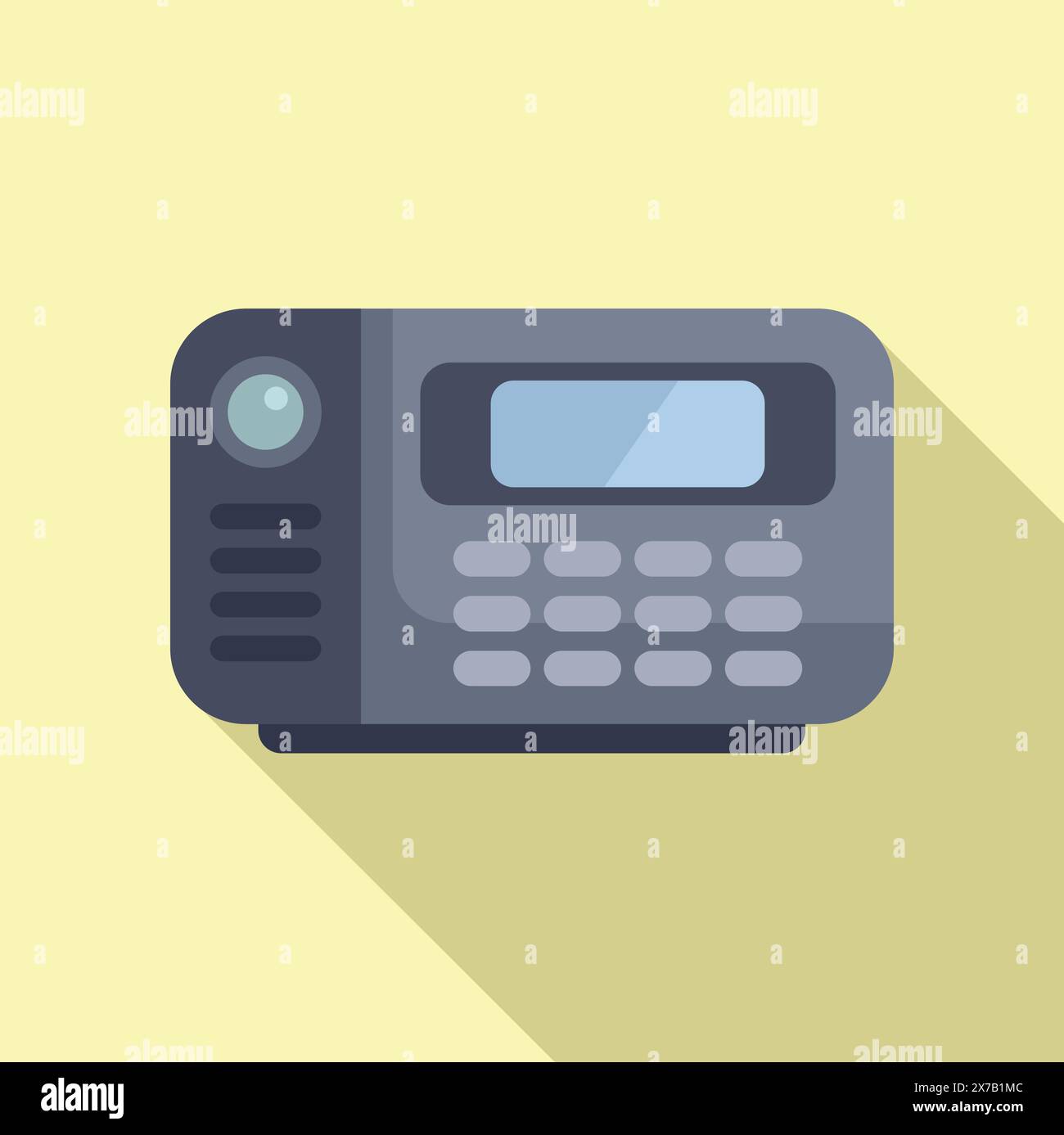 Vector illustration of a classic digital radio with shadow on a ...