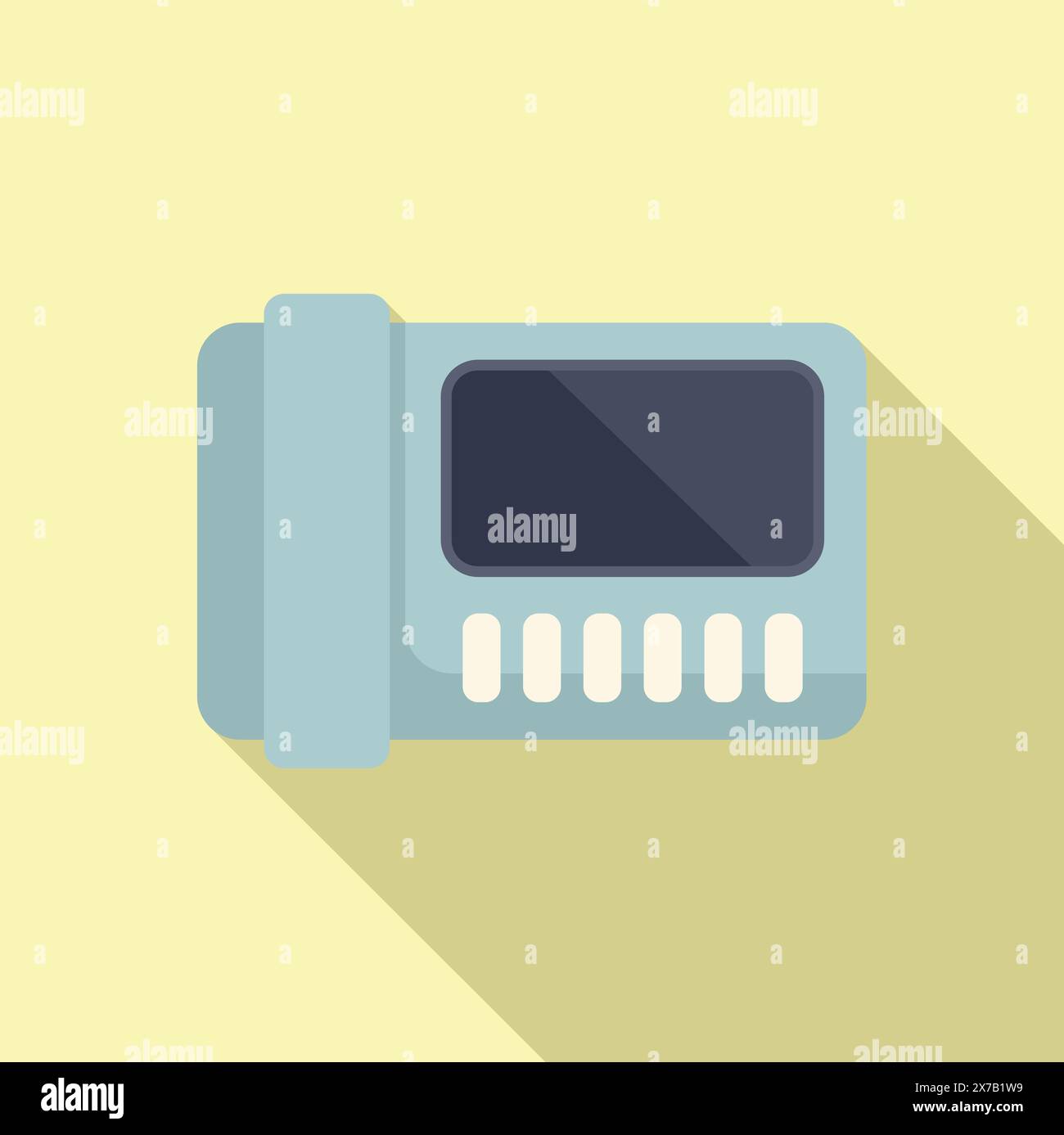 Flat design vector illustration of a classic pager on a soft beige ...