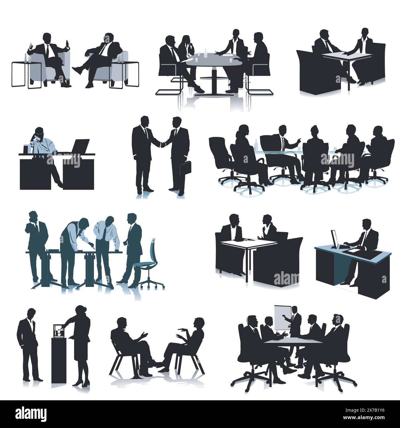 Working groups of people at the meeting. illustration Stock Vector ...