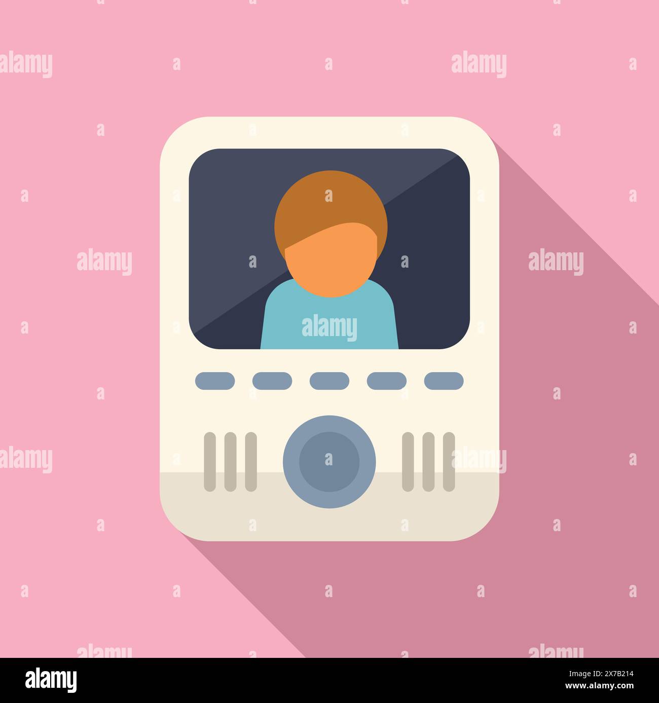 Vintage retro television avatar icon with flat design, stylized human ...