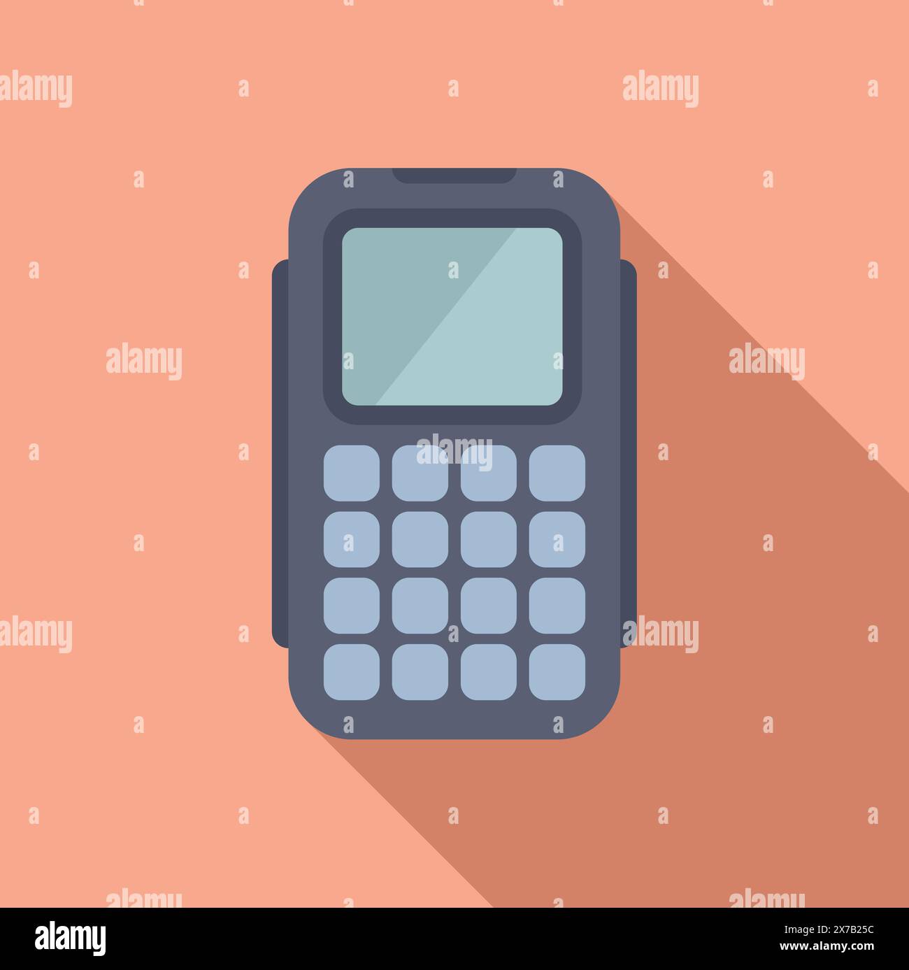 Flat design vector illustration of a classic mobile phone with shadow ...