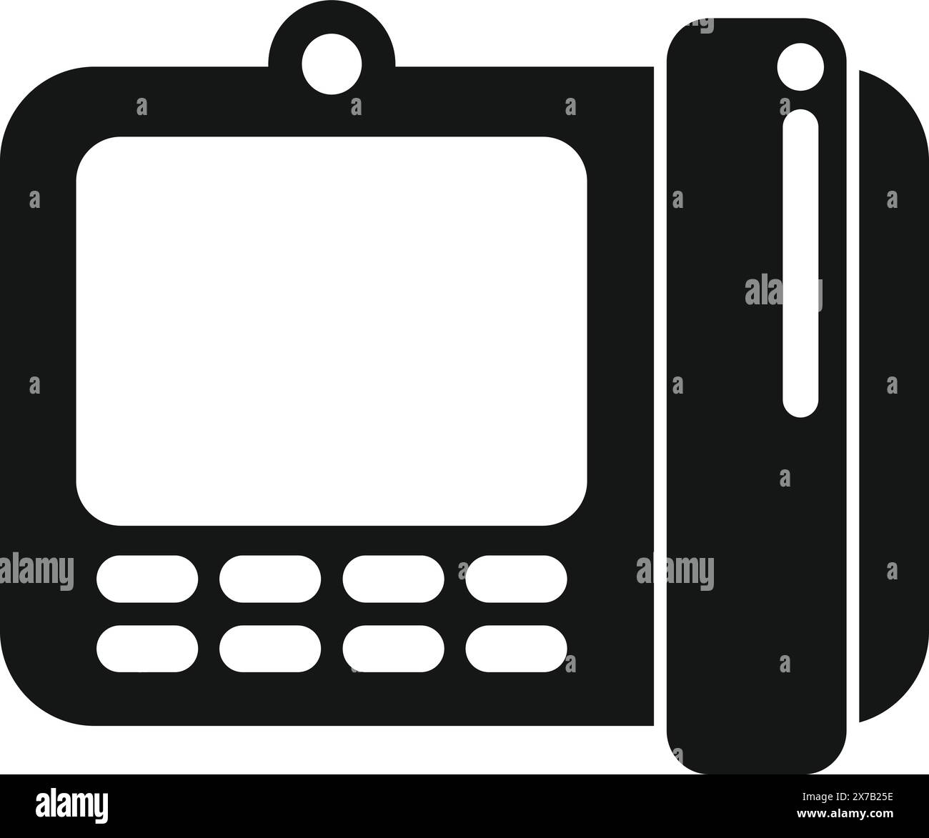 Vector illustration of a stylized portable electronic device icon in ...