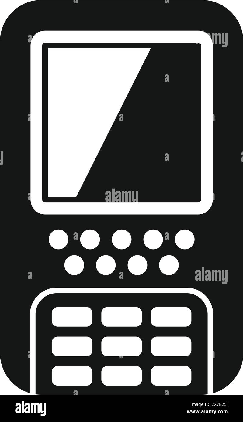 Black and white vector illustration of a classic handheld gaming device ...