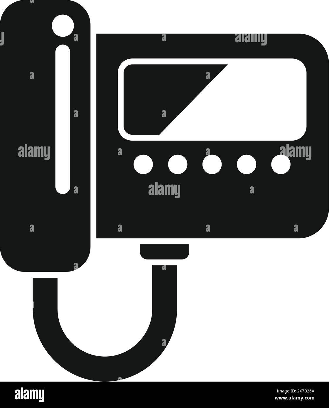 Vector Illustration Of A Sleek Black Intercom System Perfect For