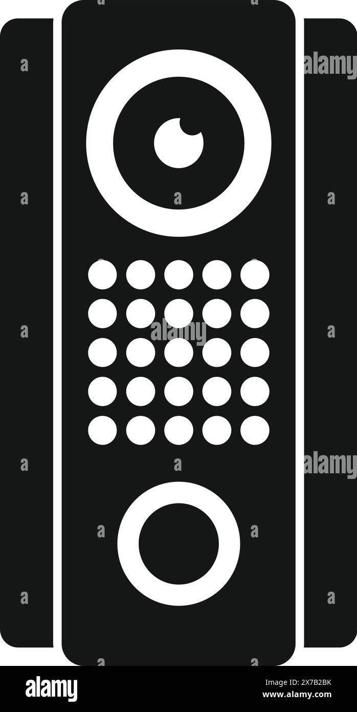 Silhouette vector illustration of a television remote control with ...