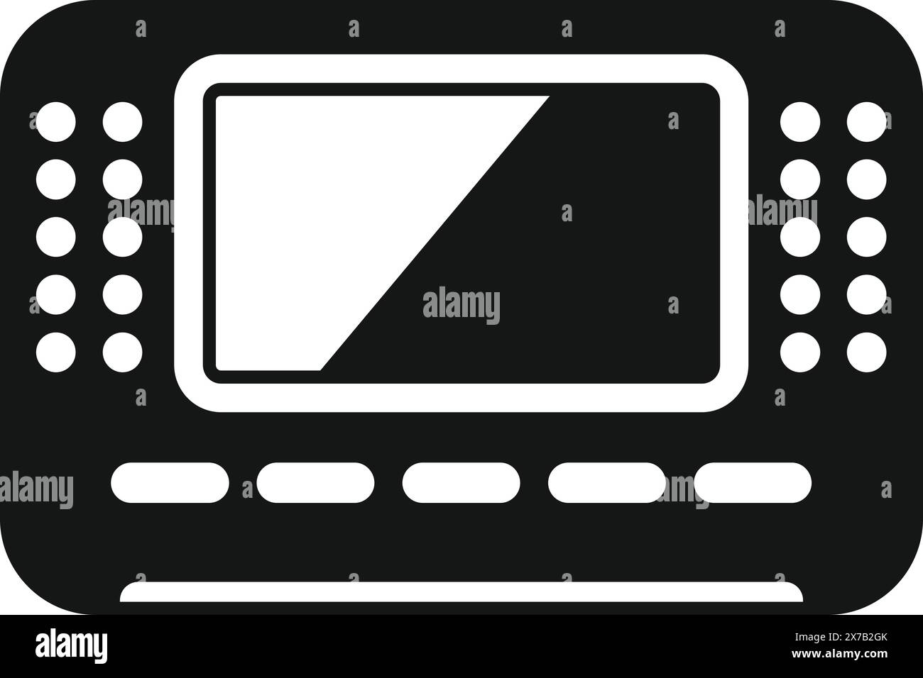 Black and white icon of a classic handheld gaming device with button ...