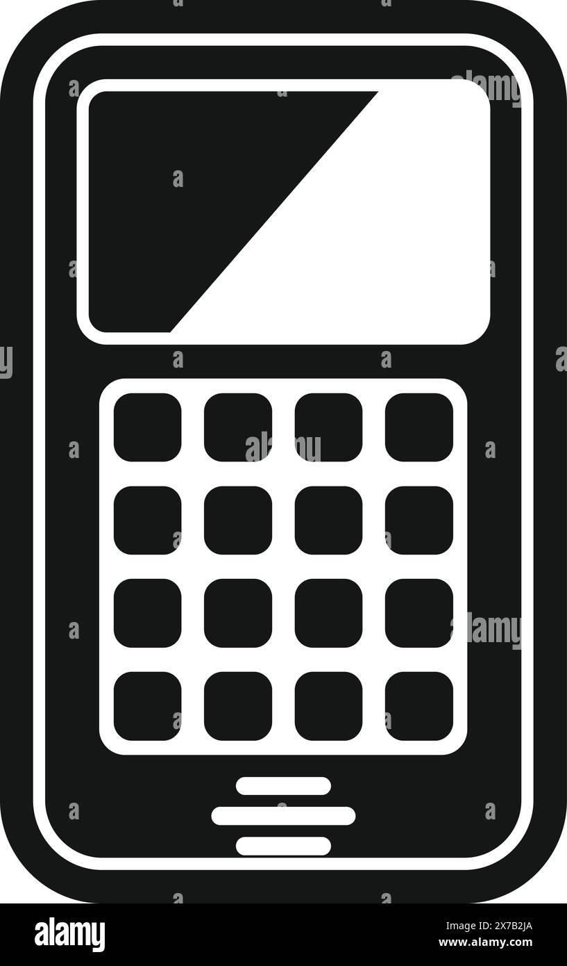 Vintage mobile phone icon with classic retro technology and ...