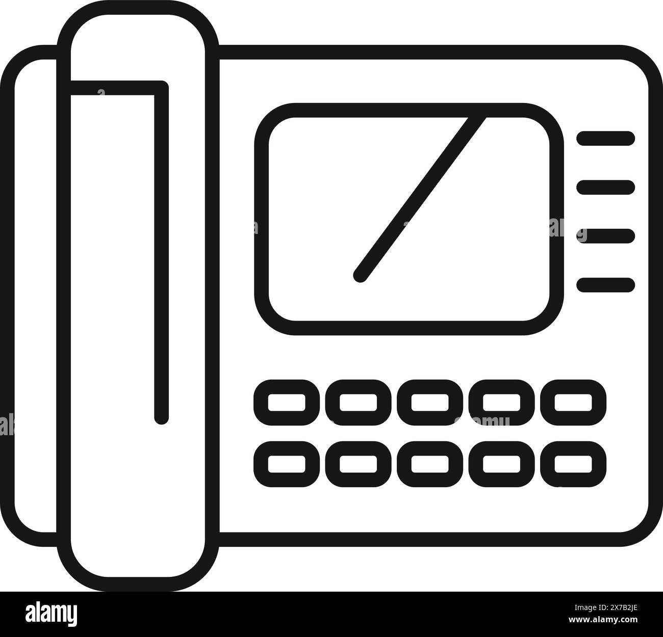 Black and white line drawing of a telefax machine, illustrating vintage ...
