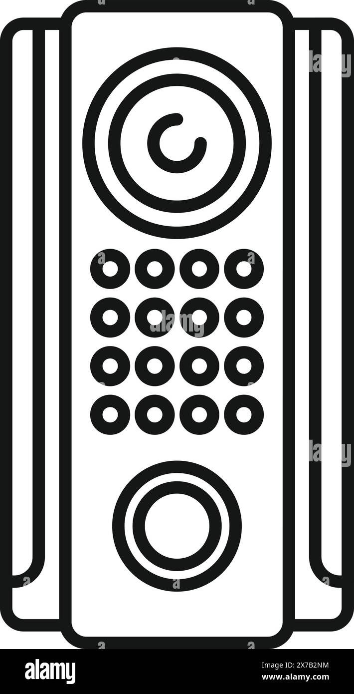 Line drawing of a contemporary pc tower case with power button and usb ...