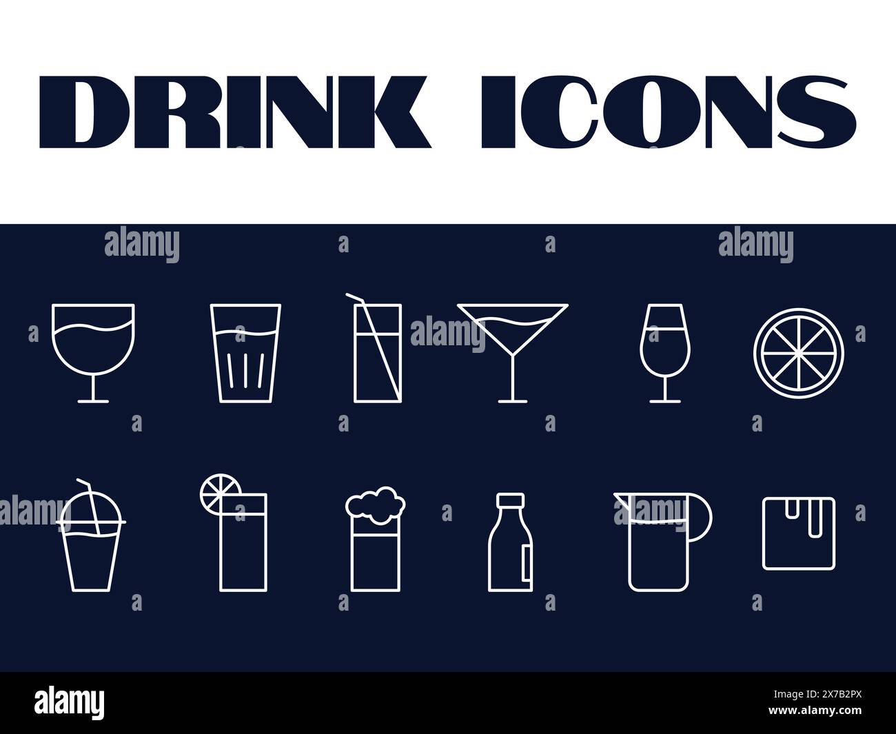 Beverage Drink icons set. line drinks icon vector illustration ...