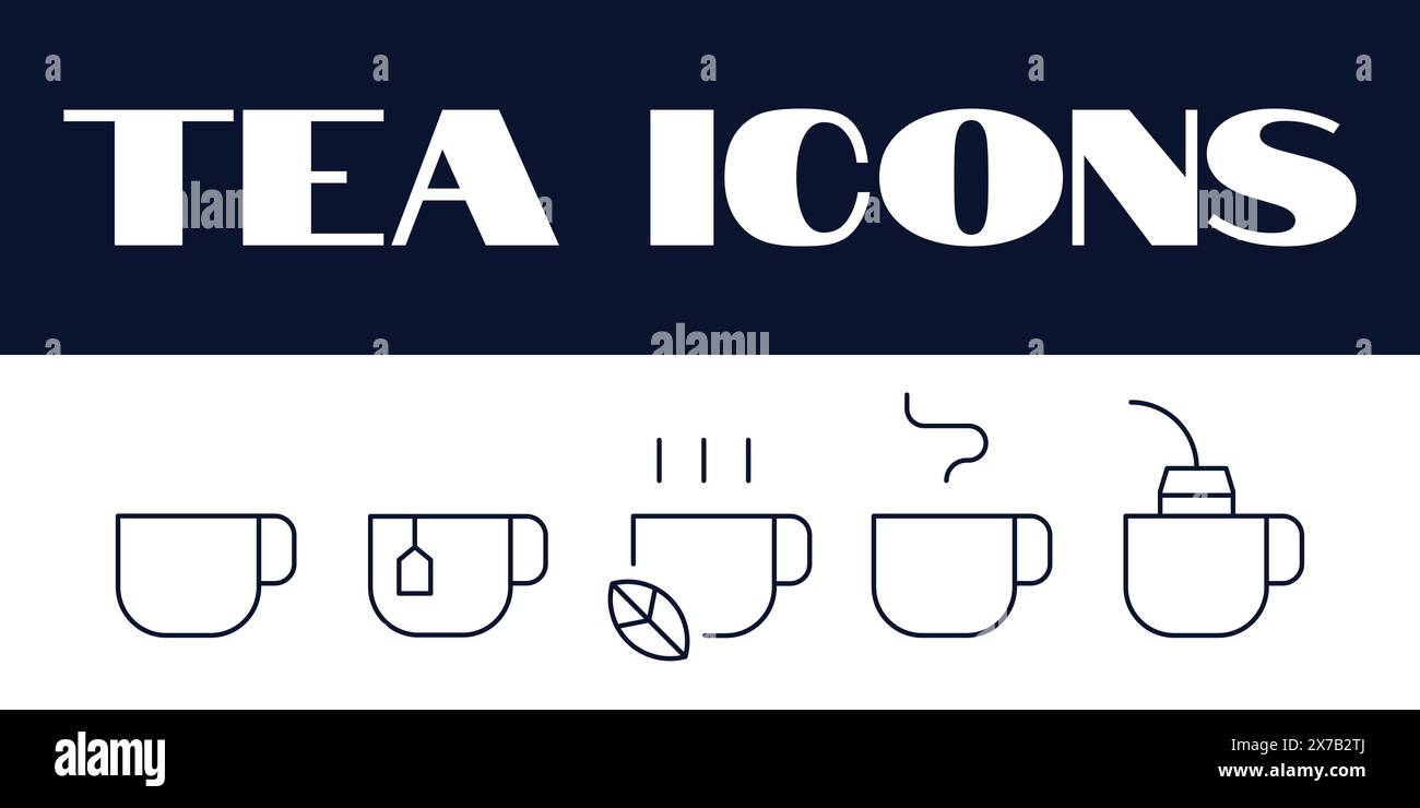 Tea Drink icons set. line drinks Tea icon vector illustration. Tea icons Stock Vector Image ...