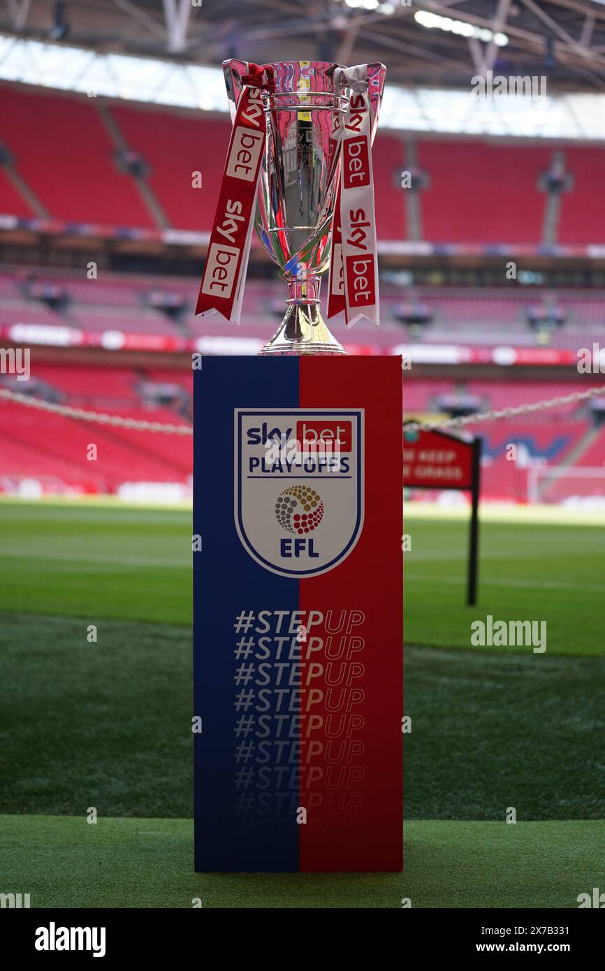 London, UK. 19th May, 2024. The League Two play off trophy prior to the ...