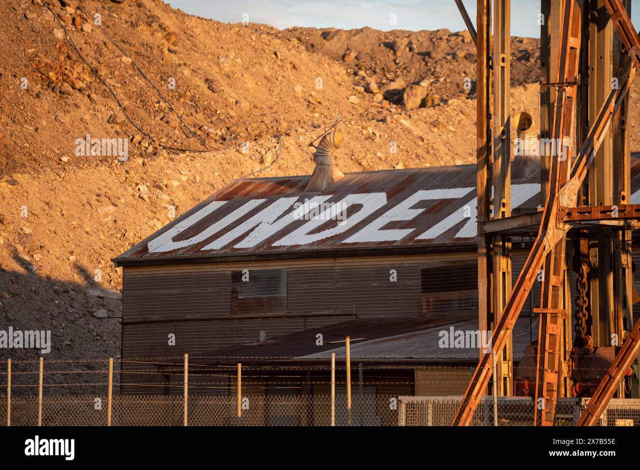 Disused abandoned mine shaft and buildings at Broken Hill's Line of ...