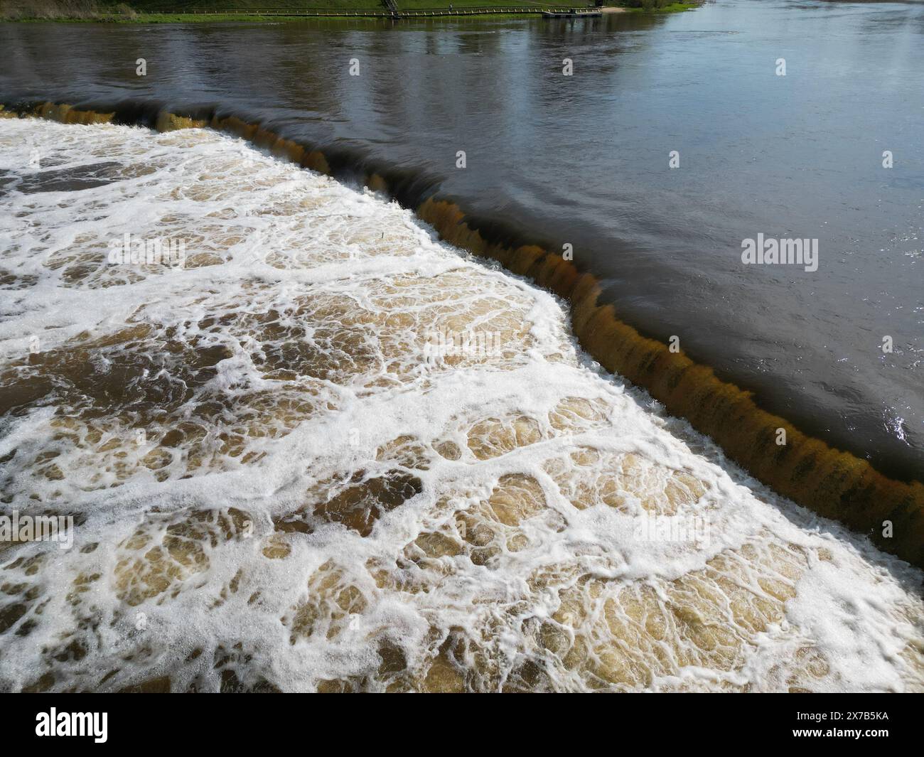 Aerial view of Venta Rapid (Ventas Rumba) waterfall in spring Stock ...