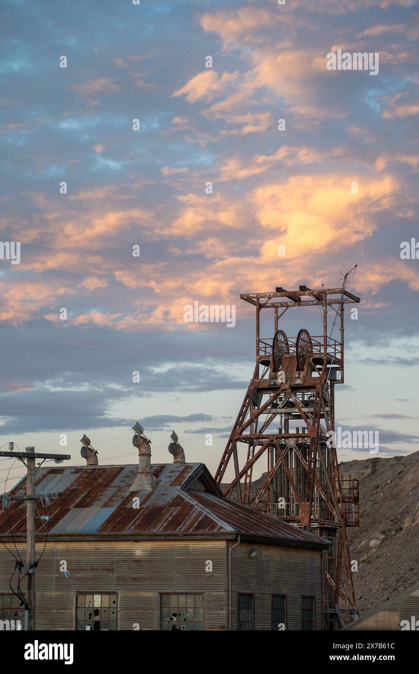 Disused abandoned mine shaft and buildings at Broken Hill's Line of ...