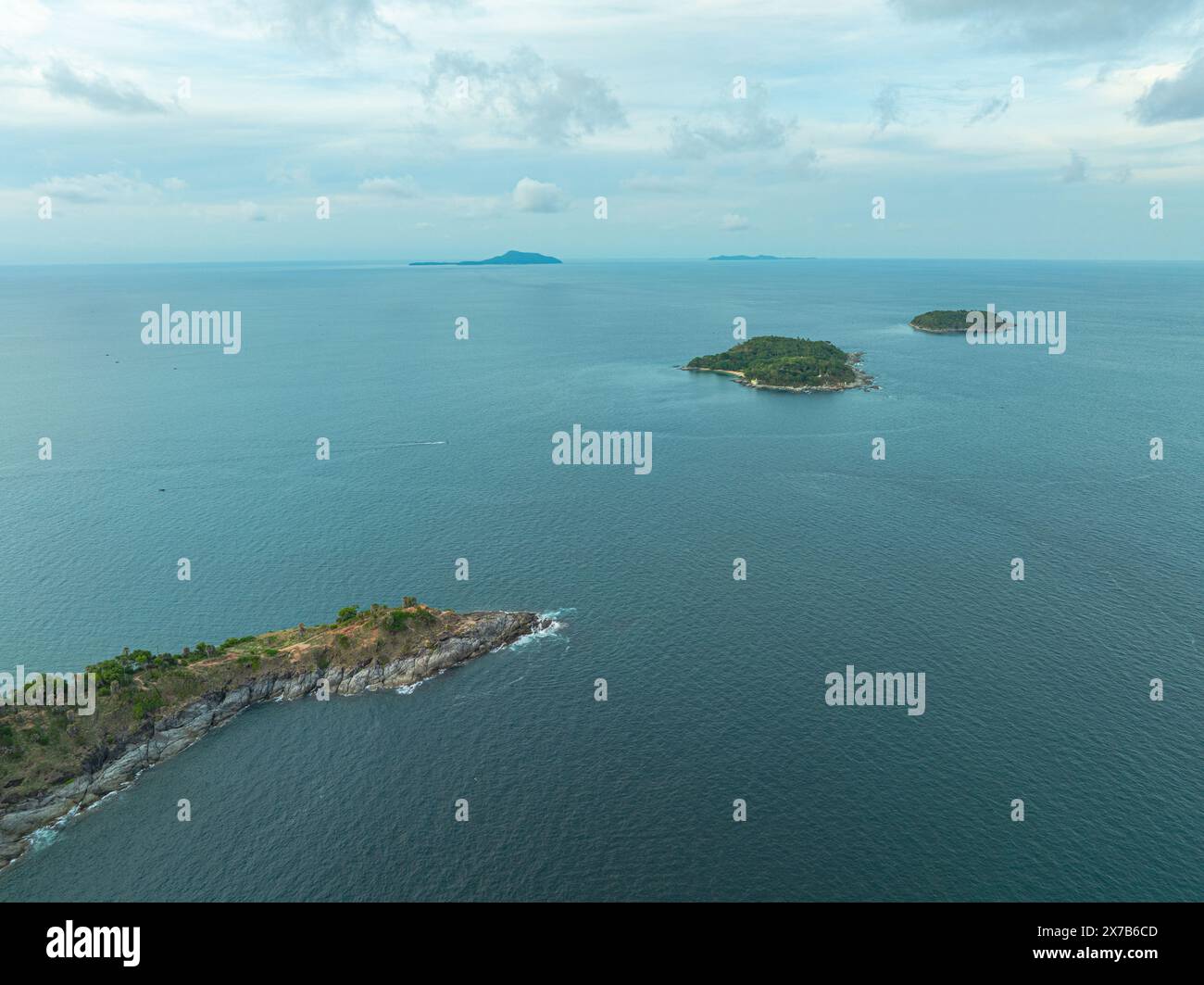 aerial view at Laem Promthep Cape viewpoint. Promthep cape is the most ...
