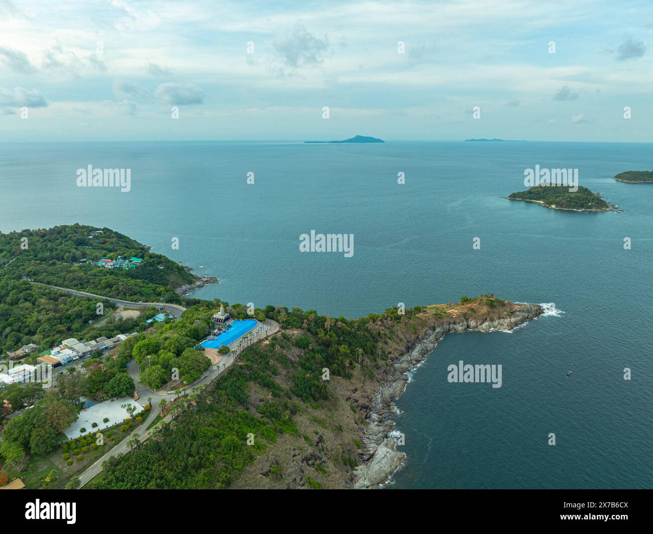 aerial view at Laem Promthep Cape viewpoint. Promthep cape is the most ...