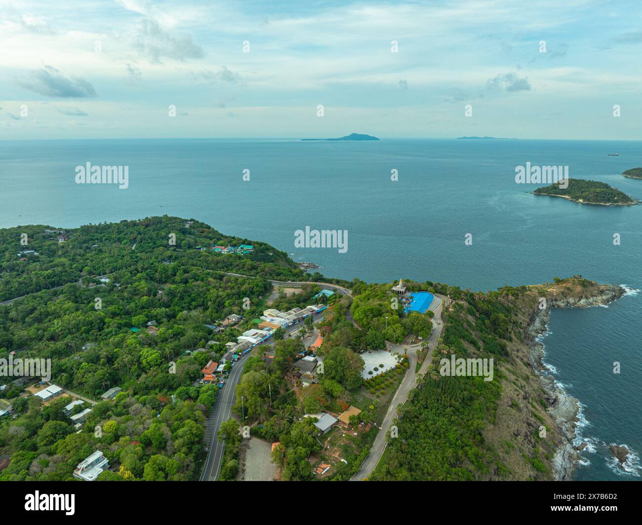 aerial view at Laem Promthep Cape viewpoint. Promthep cape is the most ...
