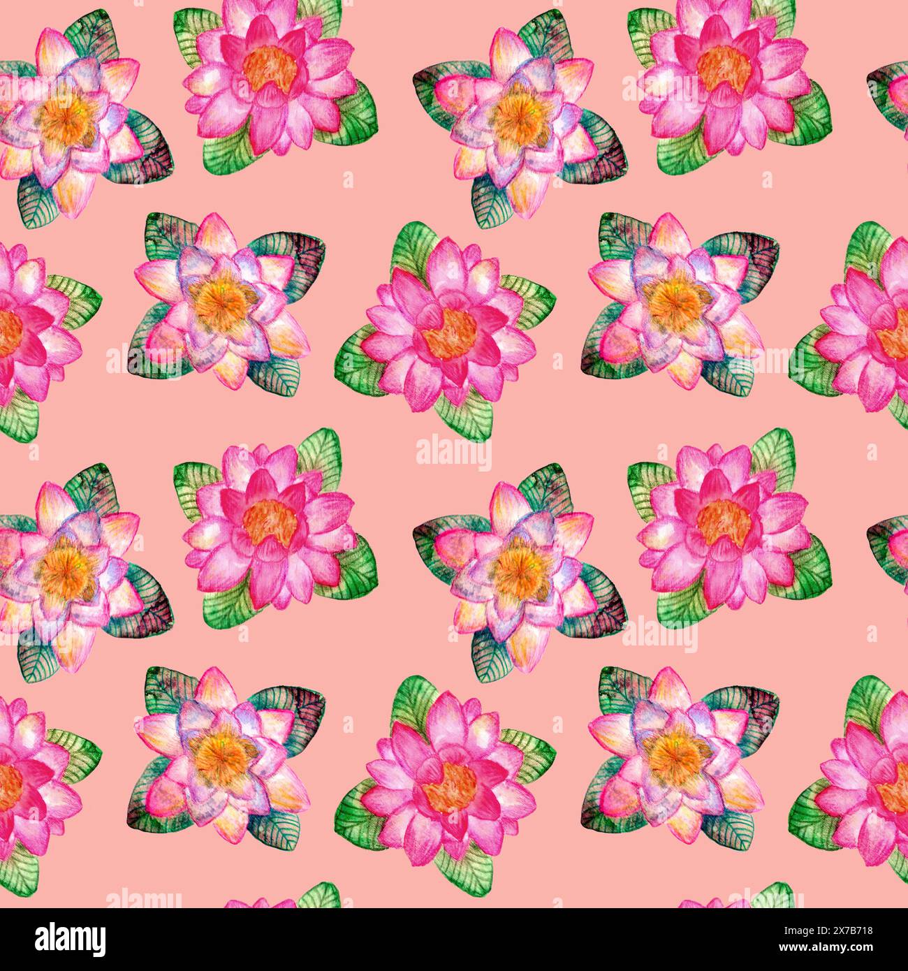 Featuring a stunning watercolor lotus flower pattern on a pink ...