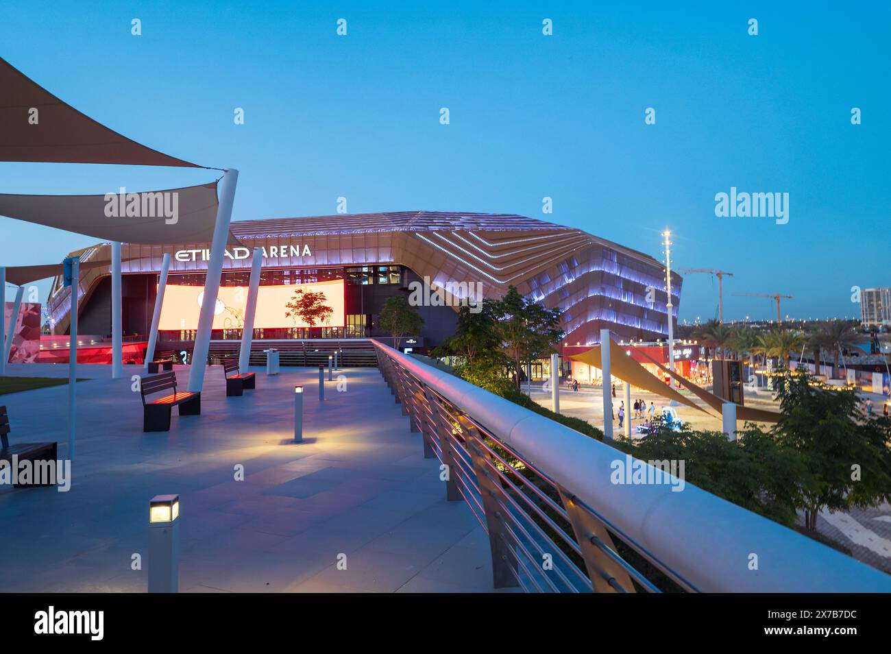 Abu Dhabi, United Arab Emirates - May 3, 2024: Bustling entrance of the ...