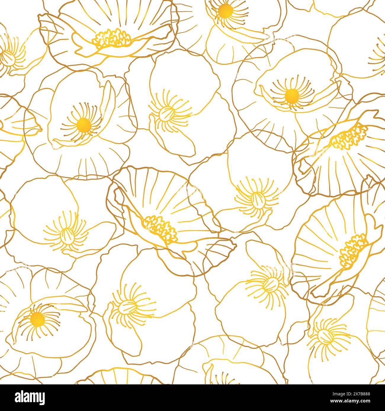 Gold poppies Stock Vector Images - Alamy