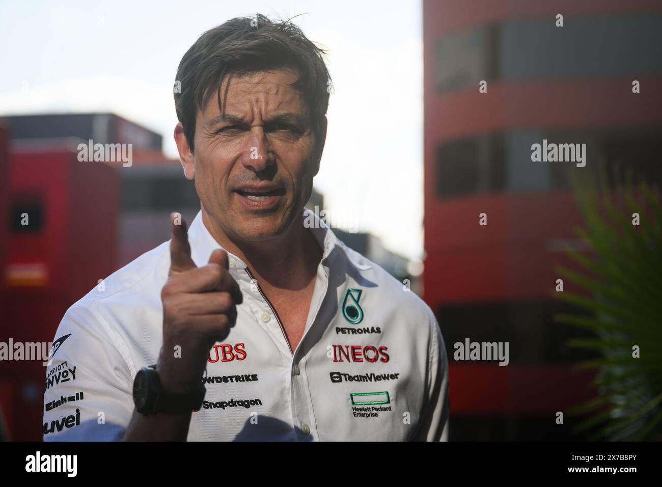 CEO of Mercedes AMG Petronas F1 Team Toto Wolff is seen in the F1 paddock after the qualifying ...