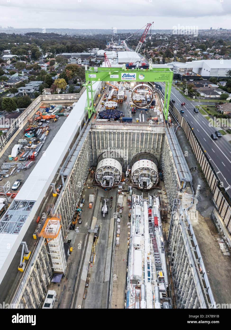 MELBOURNE, AUSTRALIA - MAY 19 2024: Parts of North East Link under ...