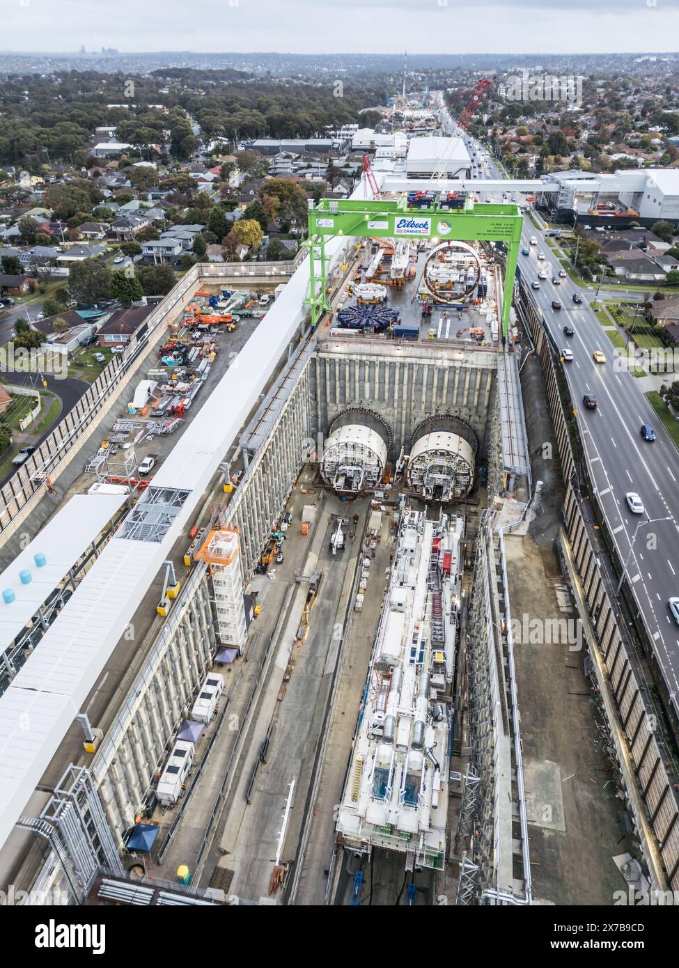MELBOURNE, AUSTRALIA - MAY 19 2024: Parts of North East Link under ...