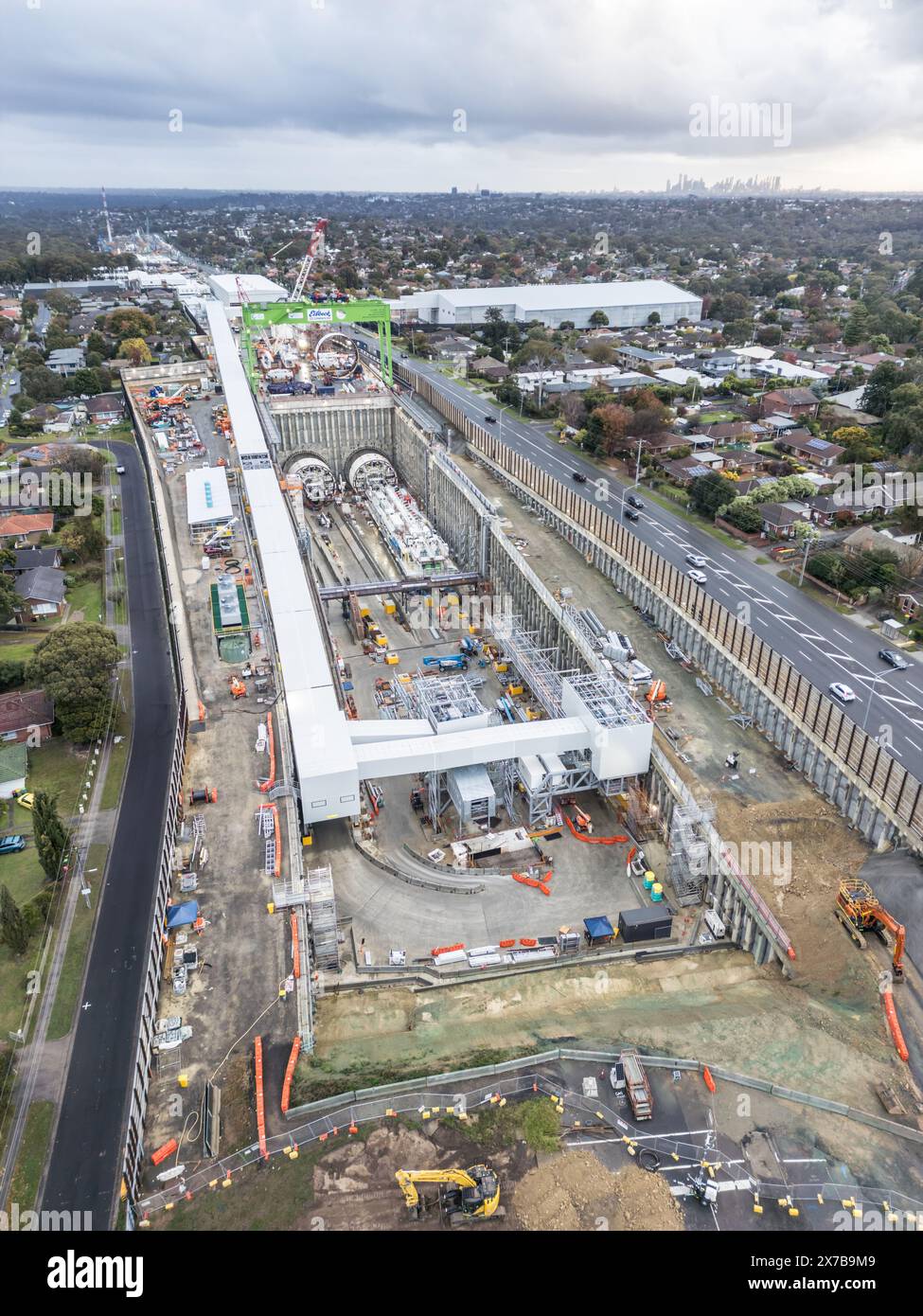 MELBOURNE, AUSTRALIA - MAY 19 2024: Parts of North East Link under ...