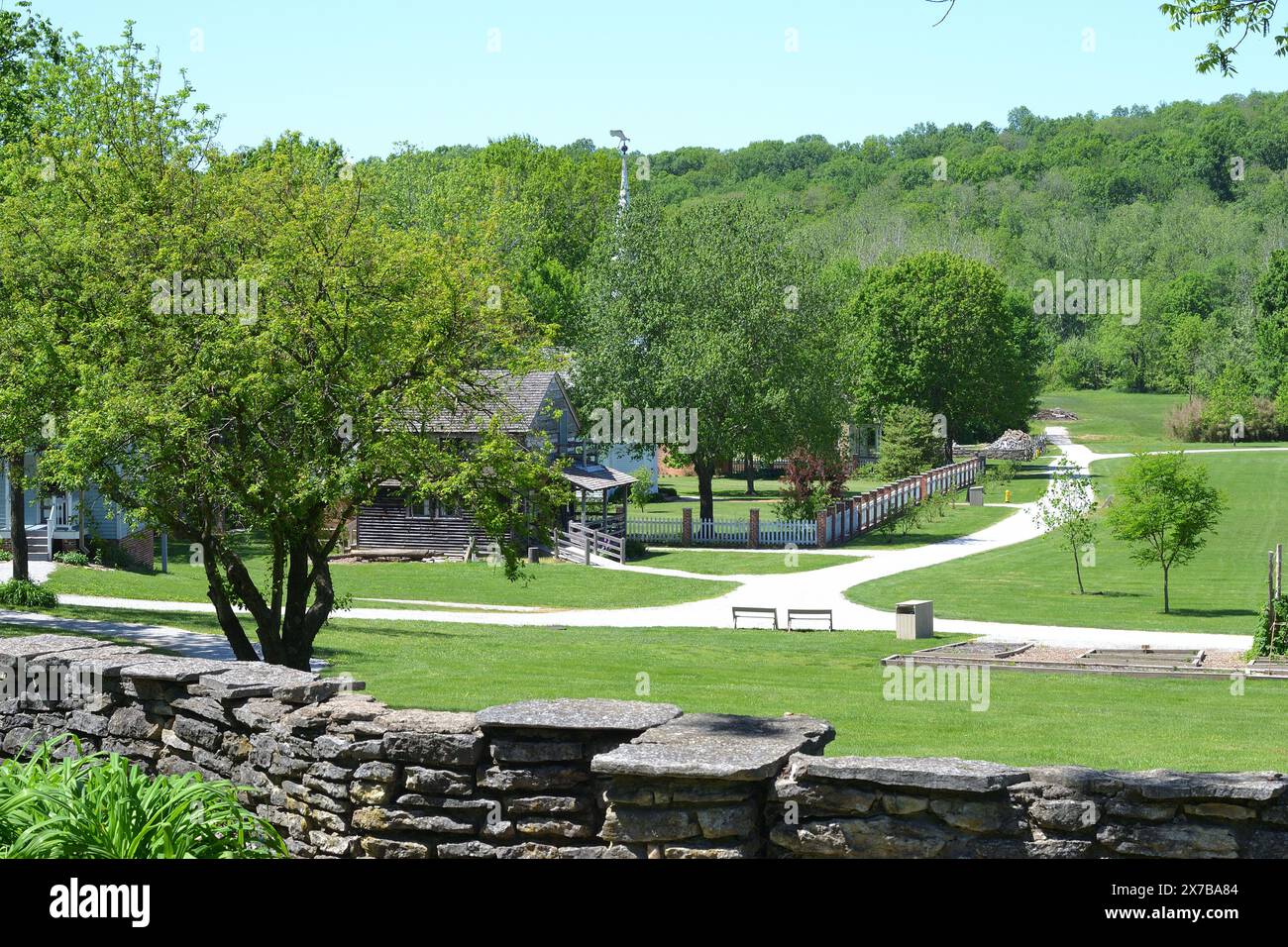 Panoramic view of Daniel Boone Homestead Stock Photo - Alamy