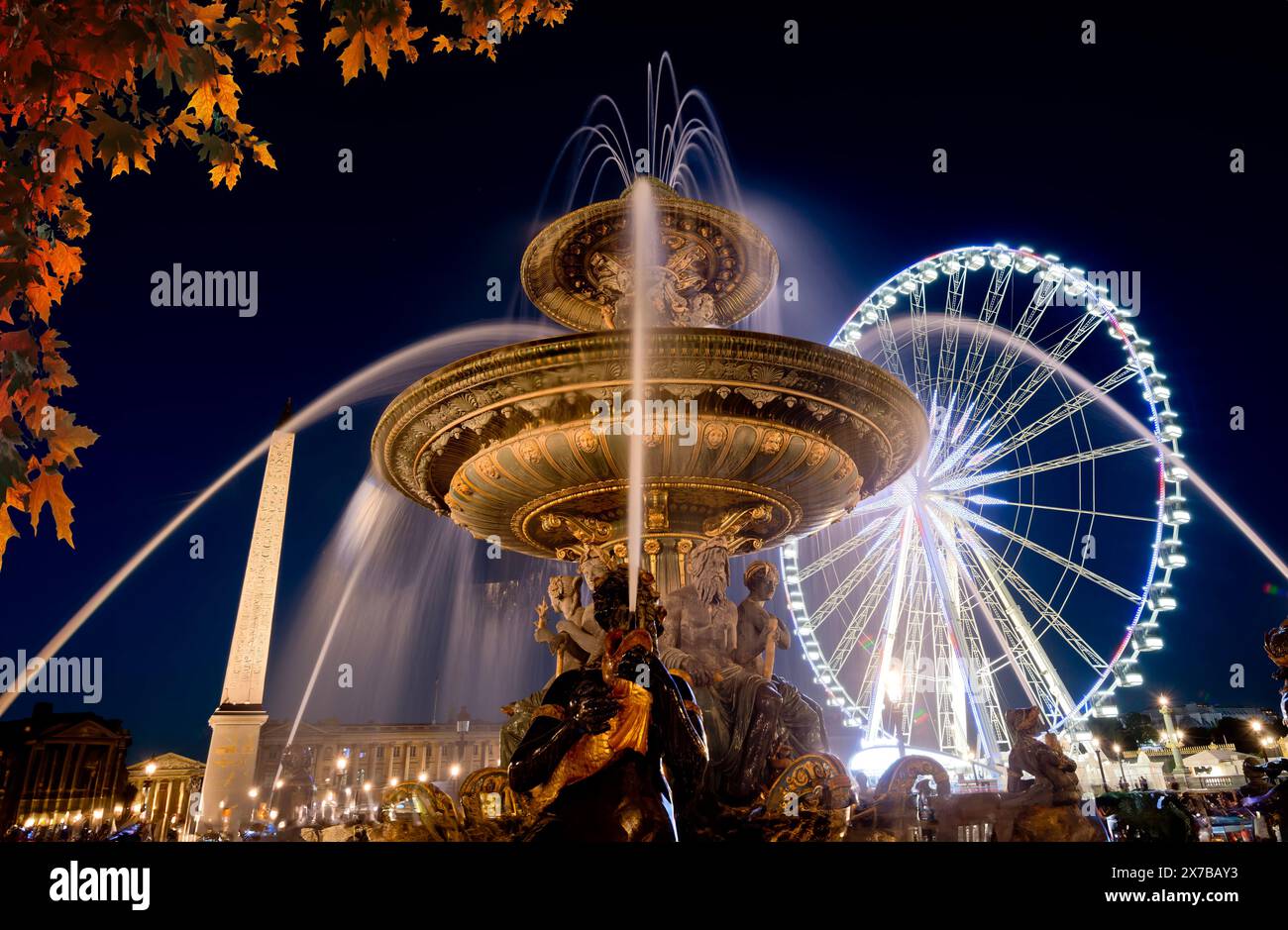 Fountain of Seas at Place de la Concorde in Paris Stock Photo - Alamy