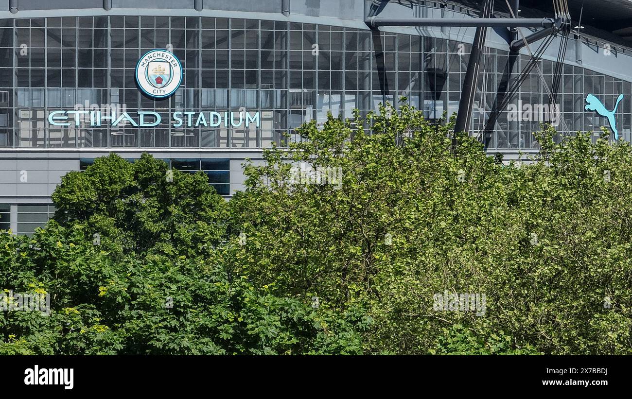 An aerial view of the Etihad Stadium ahead of the Premier League match ...