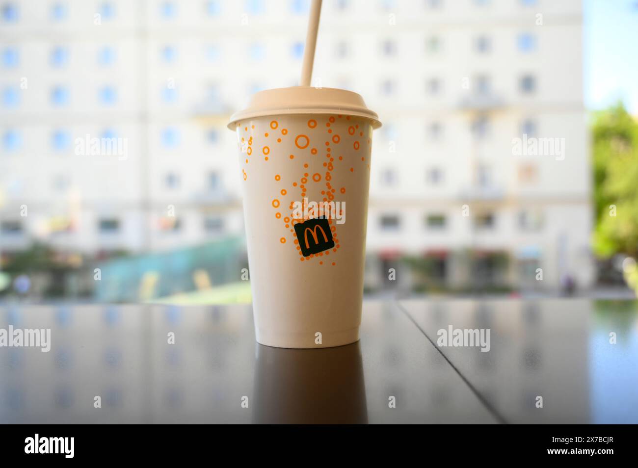 A McDonalds milk shake is seen in a McDonalds restaurant in Warsaw ...