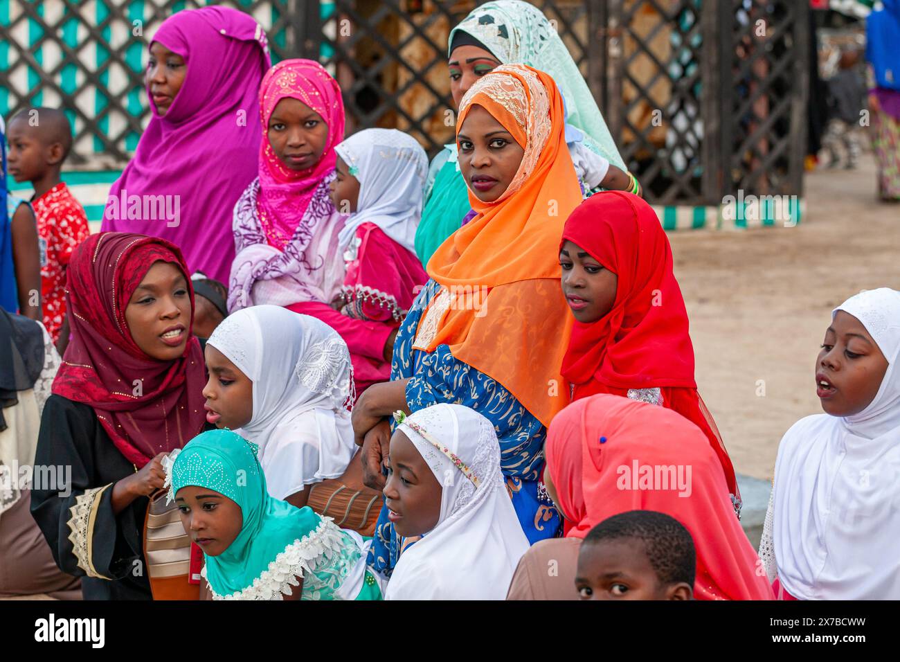 Tanzania, Zanzibar, Stone Town, Women in Forodhani Gardens Stock Photo ...