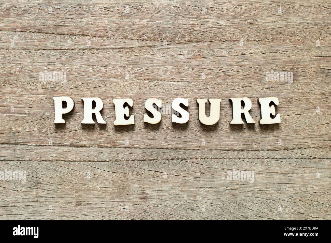 Alphabet letter block in word pressure on wood background Stock Photo ...