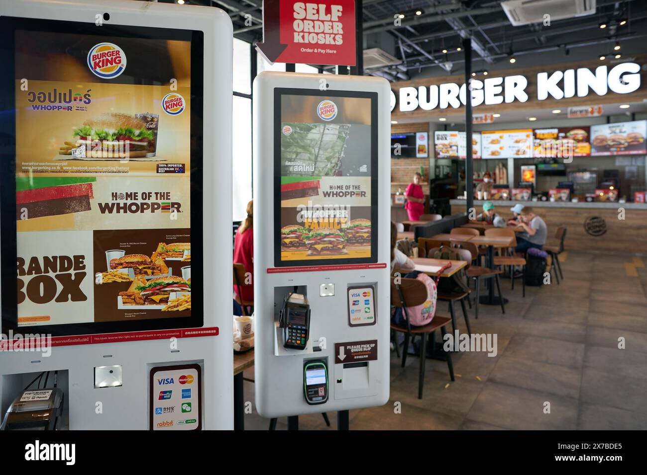 PHUKET, THAILAND - MAY 09, 2023: self service ordering kiosks at Burger ...