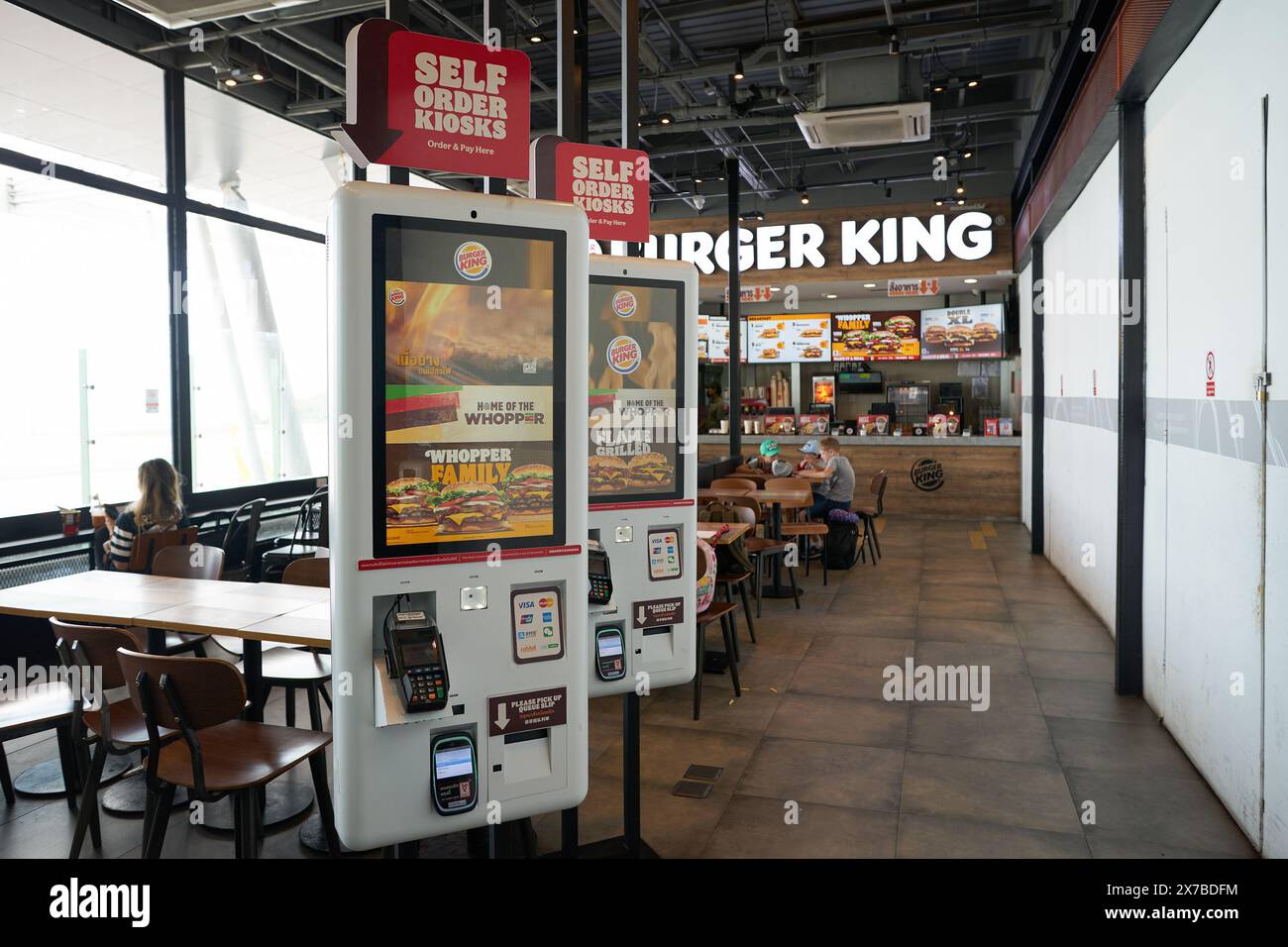PHUKET, THAILAND - MAY 09, 2023: self service ordering kiosks at Burger King fast food ...