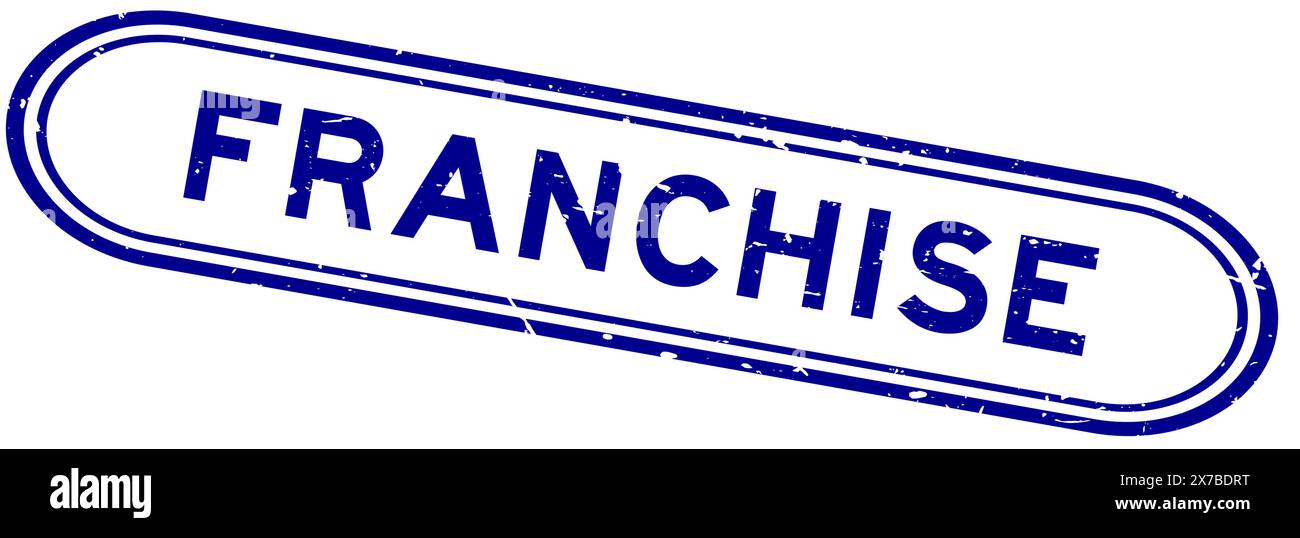 Grunge blue franchise word rubber seal stamp on white background Stock ...