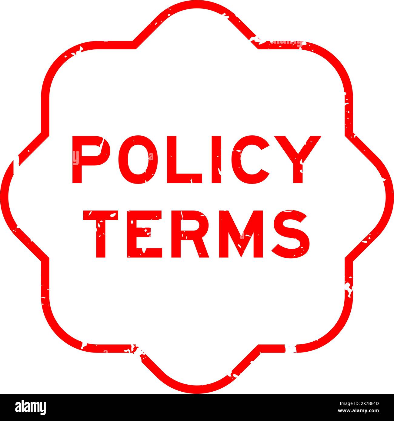 Grunge red policy terms word rubber seal stamp on white background ...