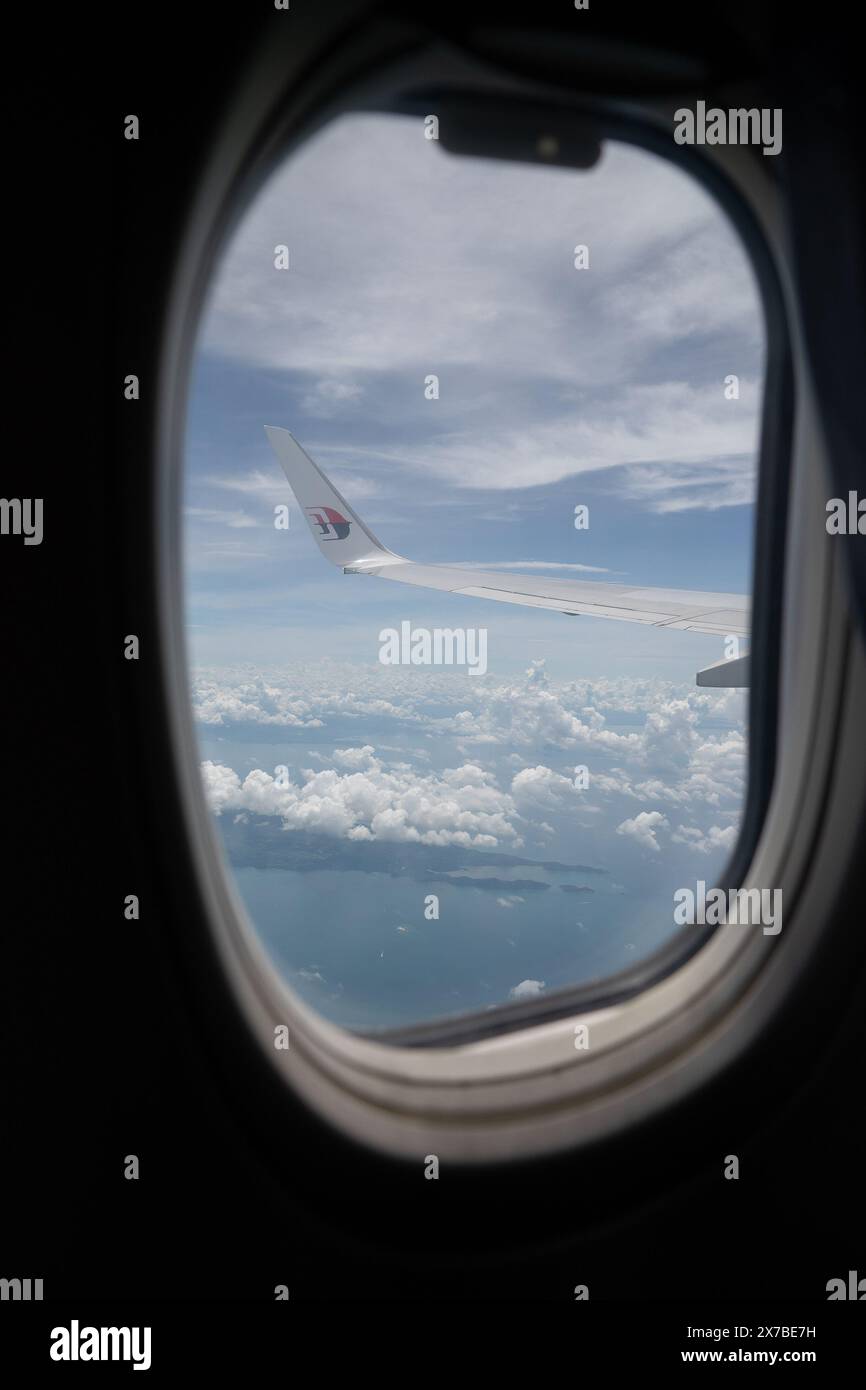PHUKET, THAILAND - MAY 09, 2023: aerial view from Malaysia Airlines ...