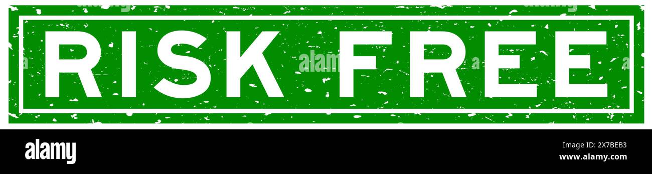 Grunge green risk free word square rubber seal stamp on white background Stock Vector Image ...