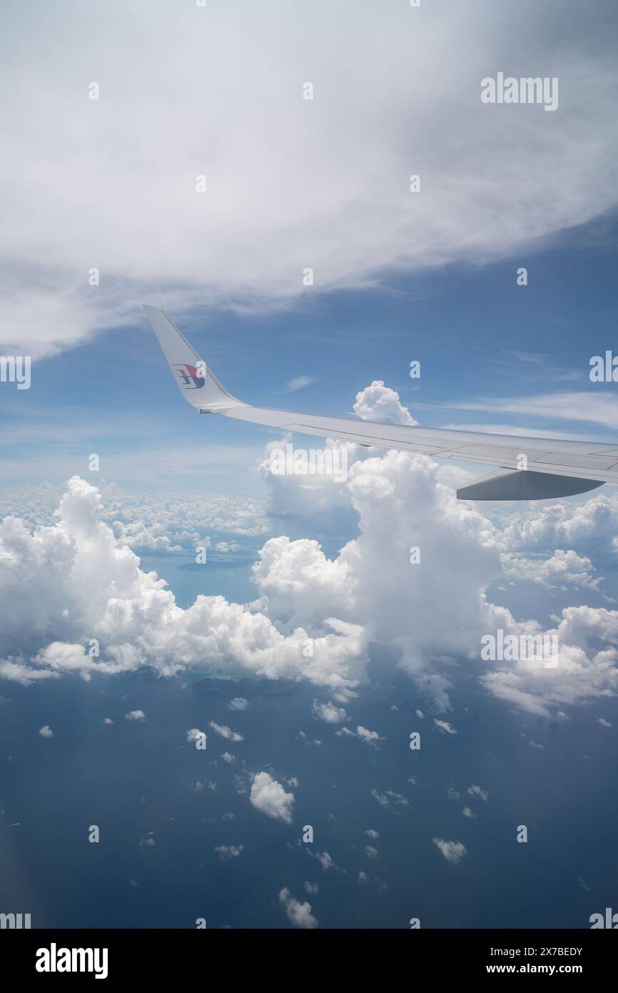 PHUKET, THAILAND - MAY 09, 2023: aerial view from Malaysia Airlines ...