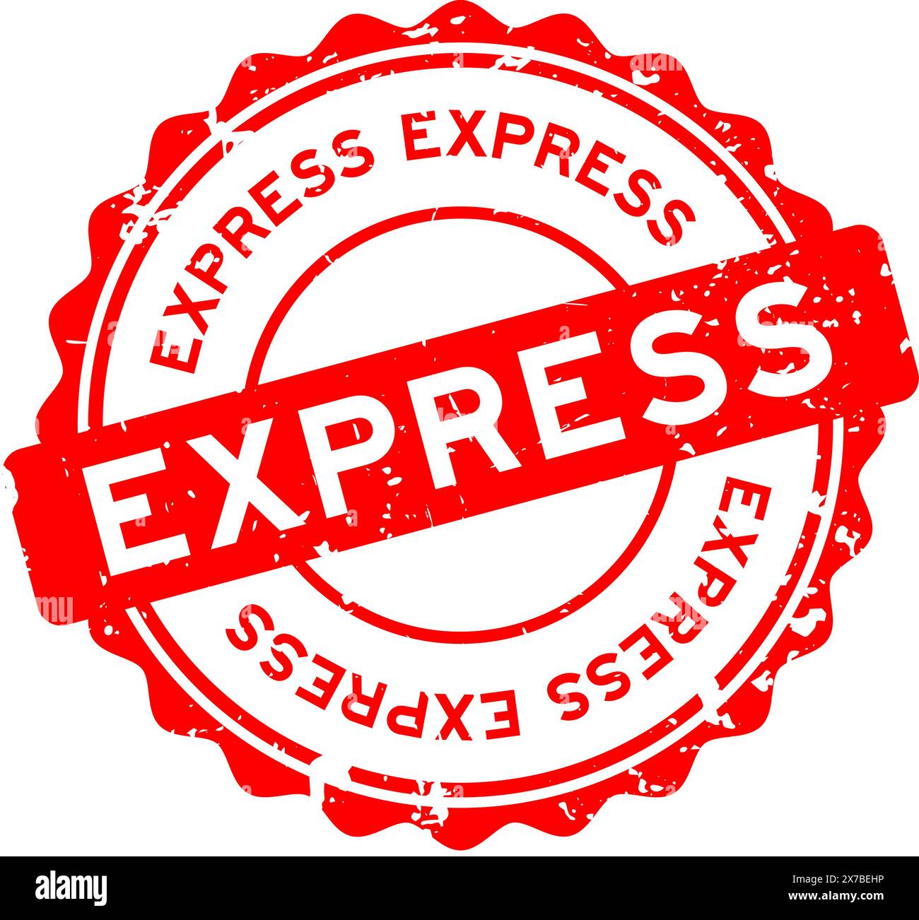 Grunge red express word round rubber seal stamp on white background ...