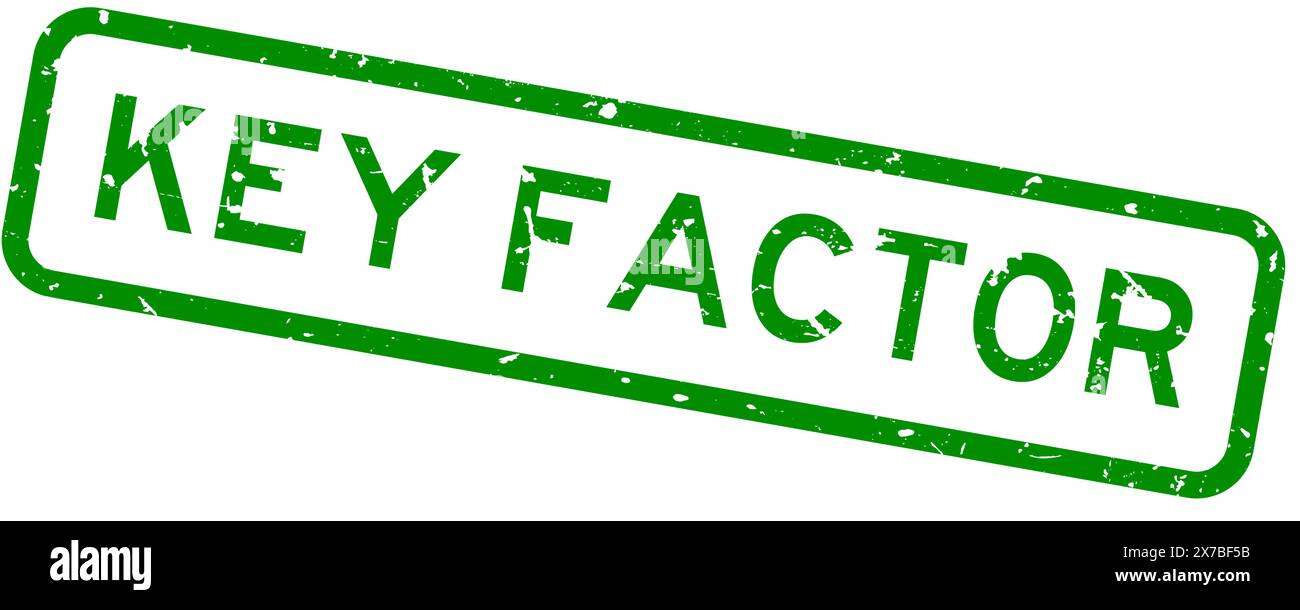 Grunge green key factor word square rubber seal stamp on white background Stock Vector Image ...